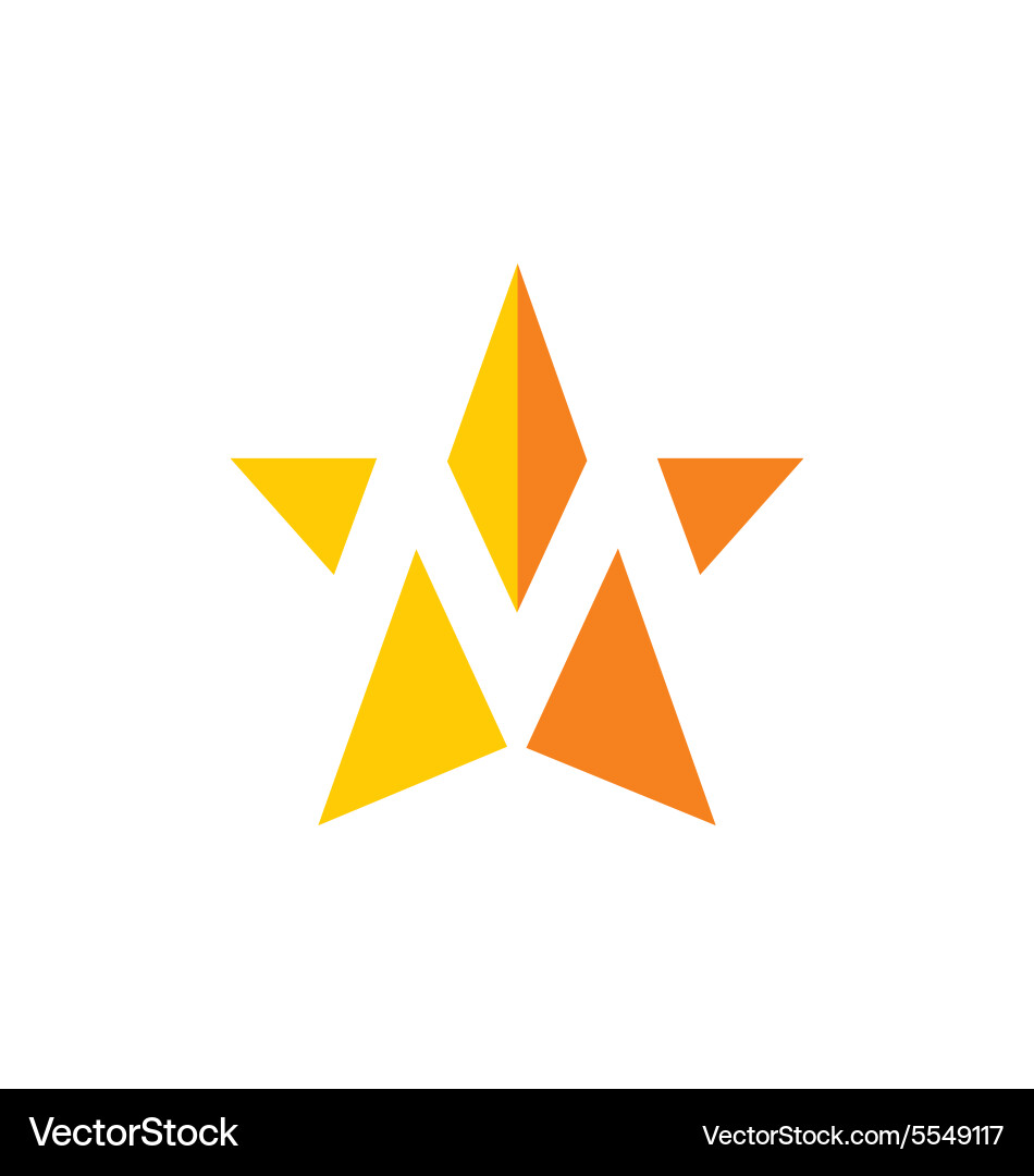 Star abstract yellow geometry logo Royalty Free Vector Image