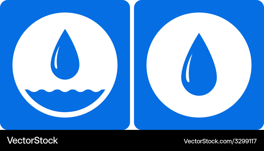 Water Droplet Icons - Two Drops Royalty Free Vector Image