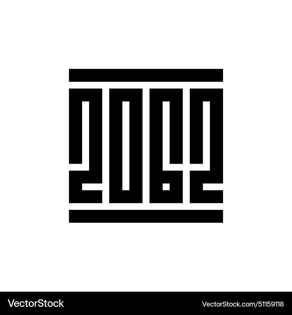 2062 happy new year text logo design template Vector Image
