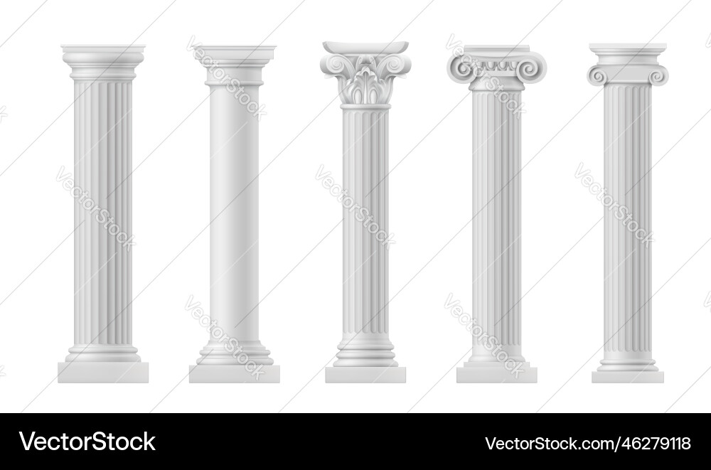 Antique columns and pillars roman architecture Vector Image