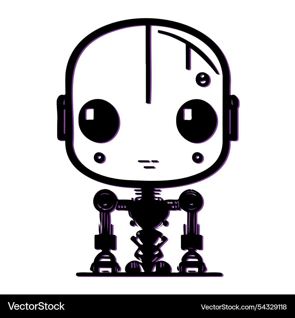 Cute robot character design concept of technology Vector Image