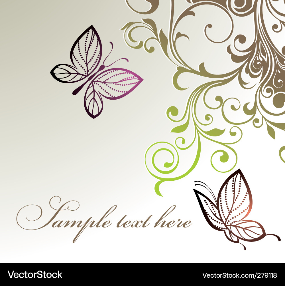 Floral butterflies background Royalty Free Vector Image