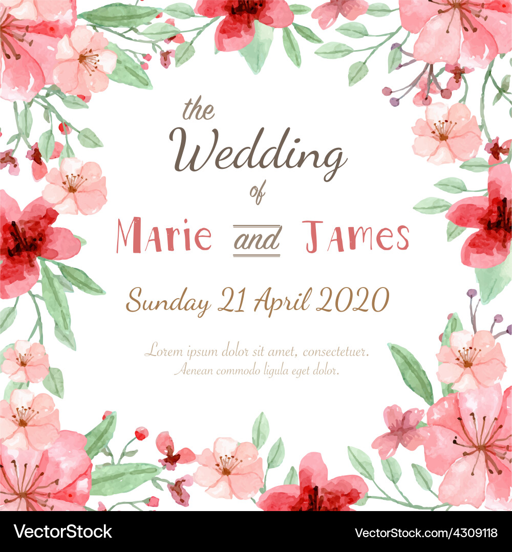 Flower invitation card Royalty Free Vector Image