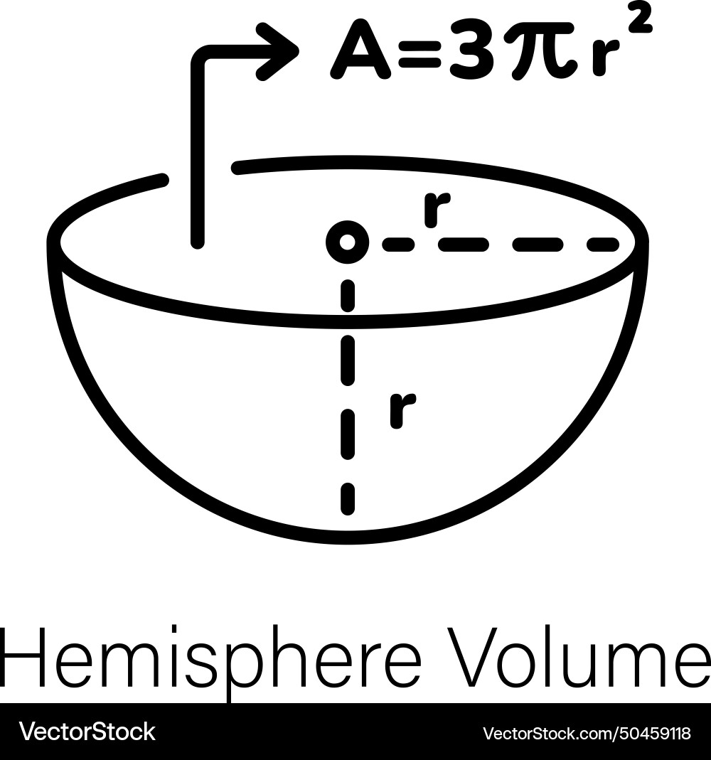 Hemisphere volume Royalty Free Vector Image - VectorStock