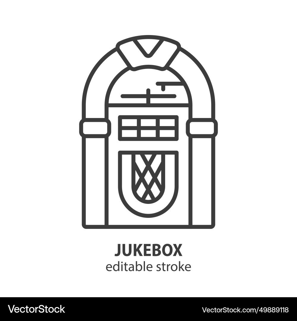 Jukebox line icon vending machine symbol Vector Image