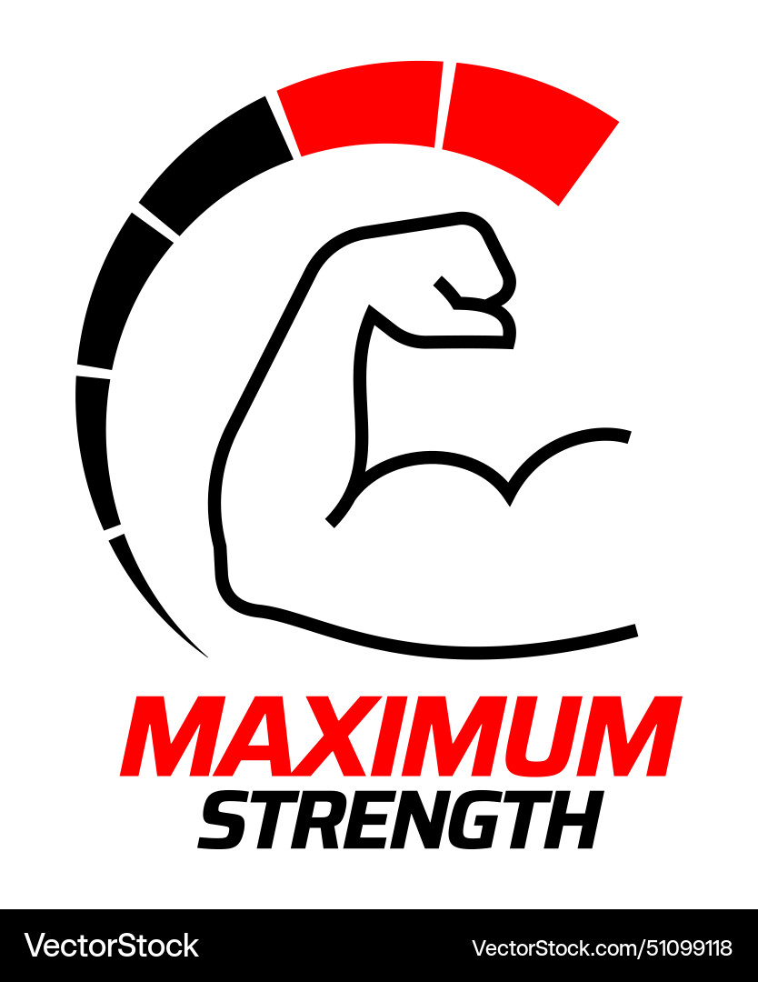 Maximum strength logo icon badge Royalty Free Vector Image