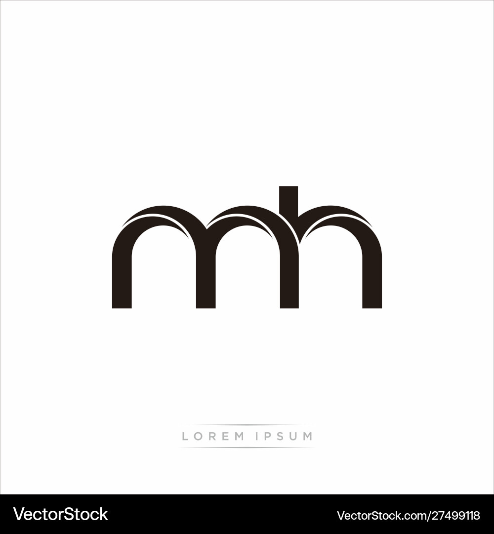 Modern MH Initial Monogram Royalty Free Vector Image