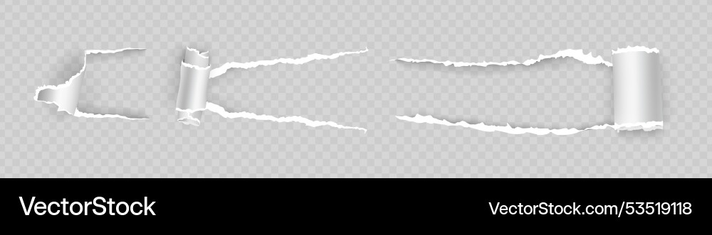 Paper rip holes realistic torn page Royalty Free Vector