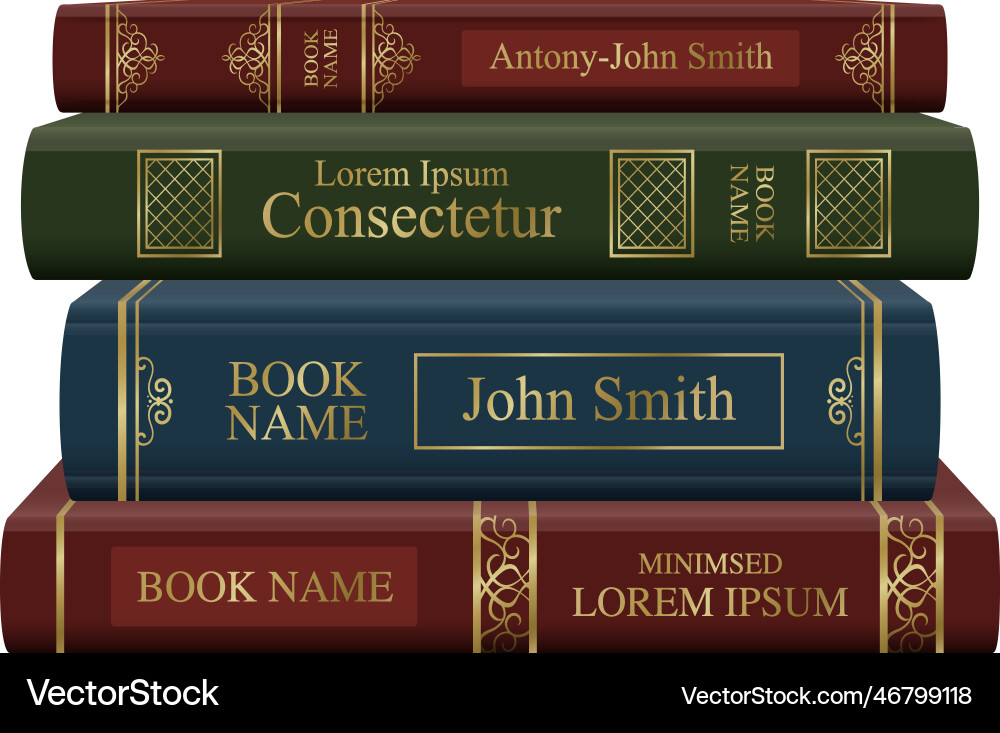 Realistic books Royalty Free Vector Image - VectorStock