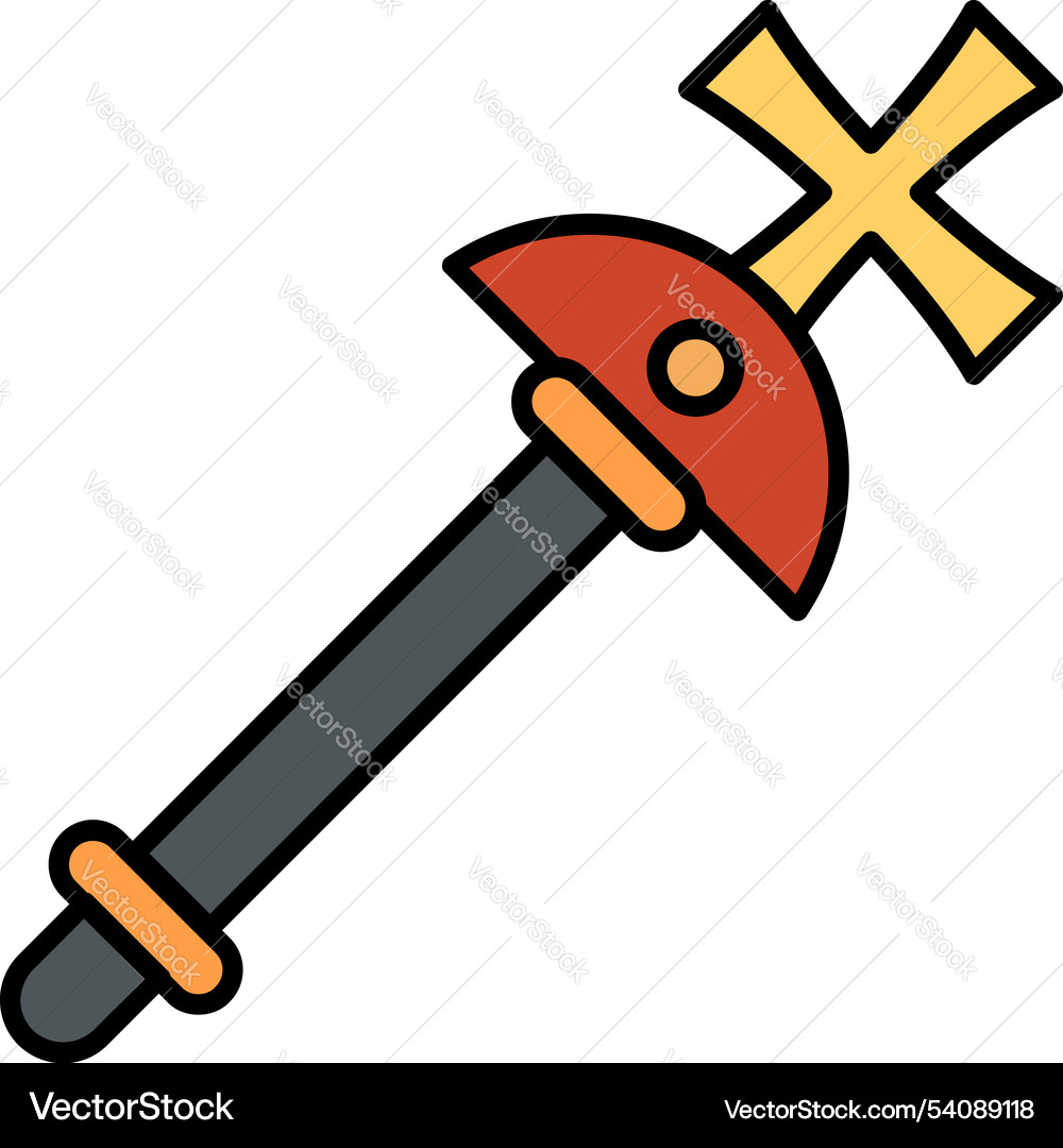 Scepter line filled icon design Royalty Free Vector Image