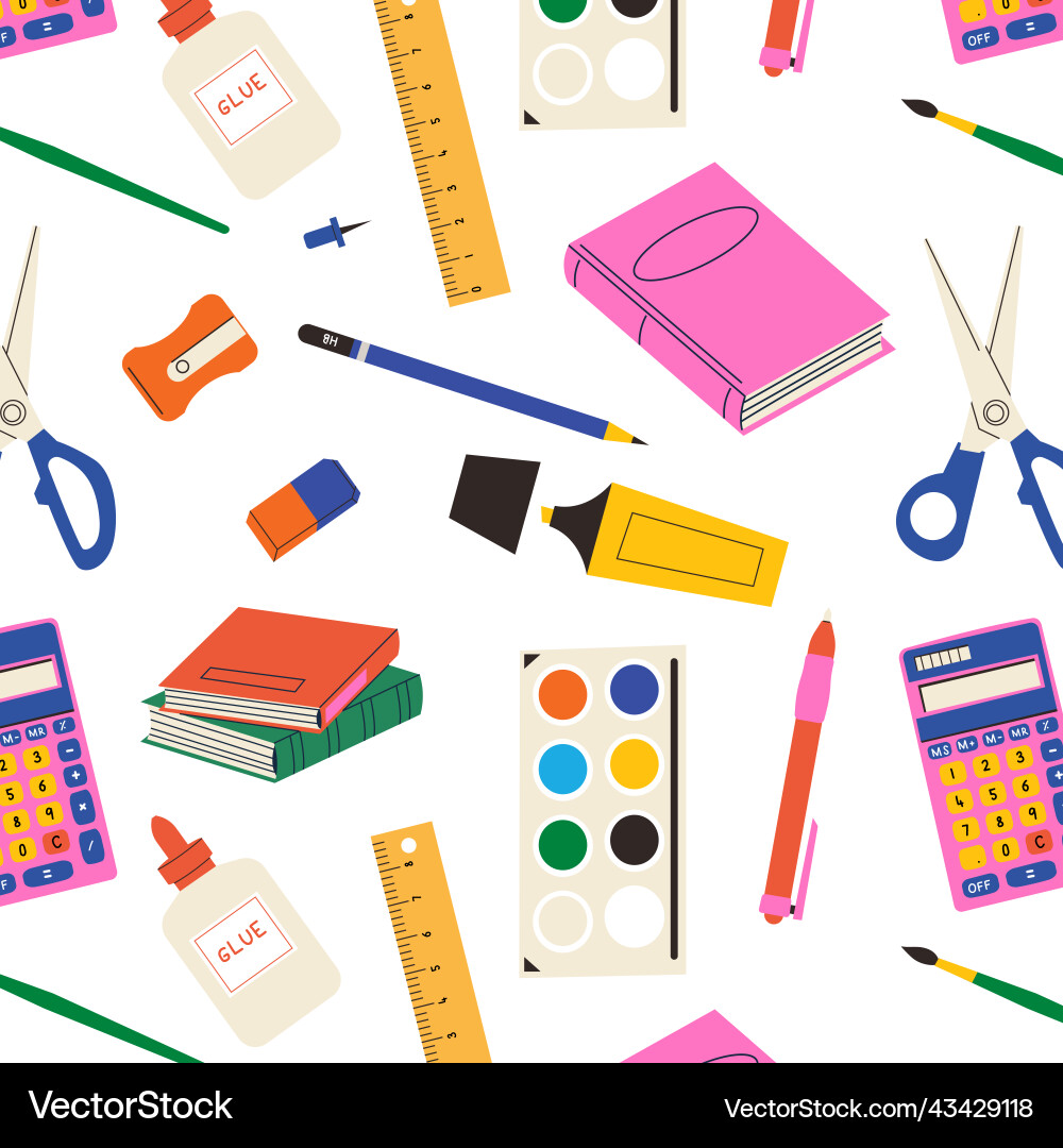 School seamless pattern Royalty Free Vector Image