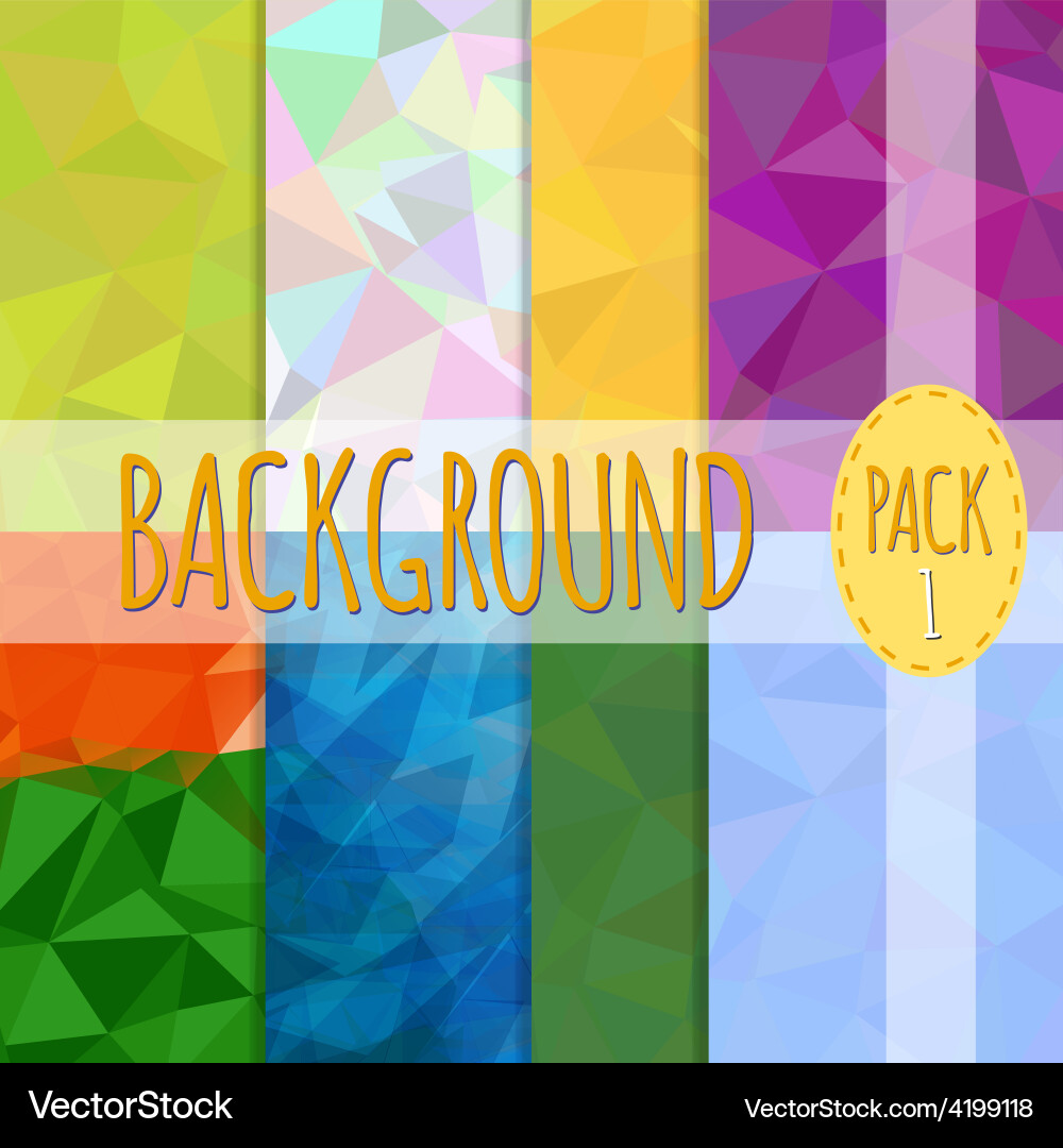Set of polygonal backgrounds 8 various Royalty Free Vector