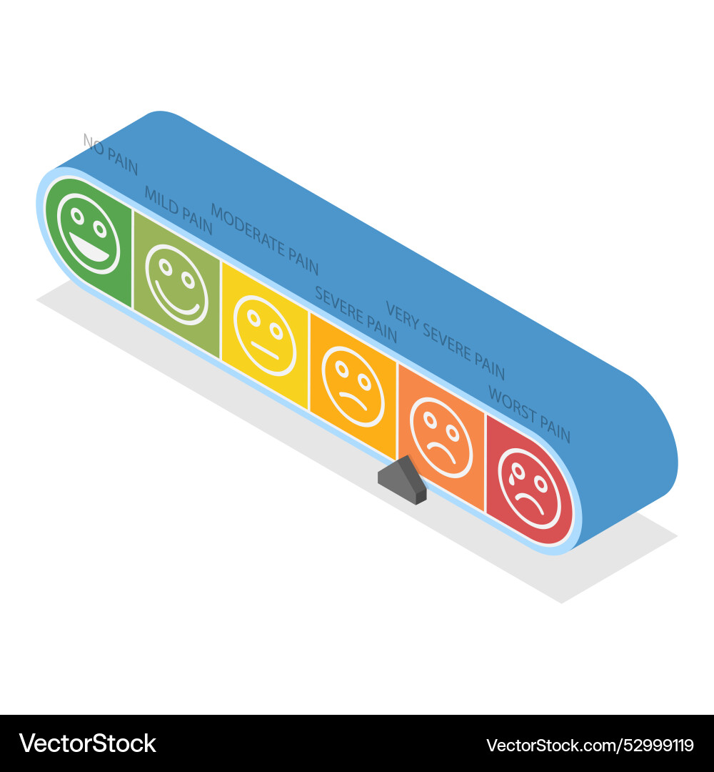 3d isometric flat of pain Royalty Free Vector Image