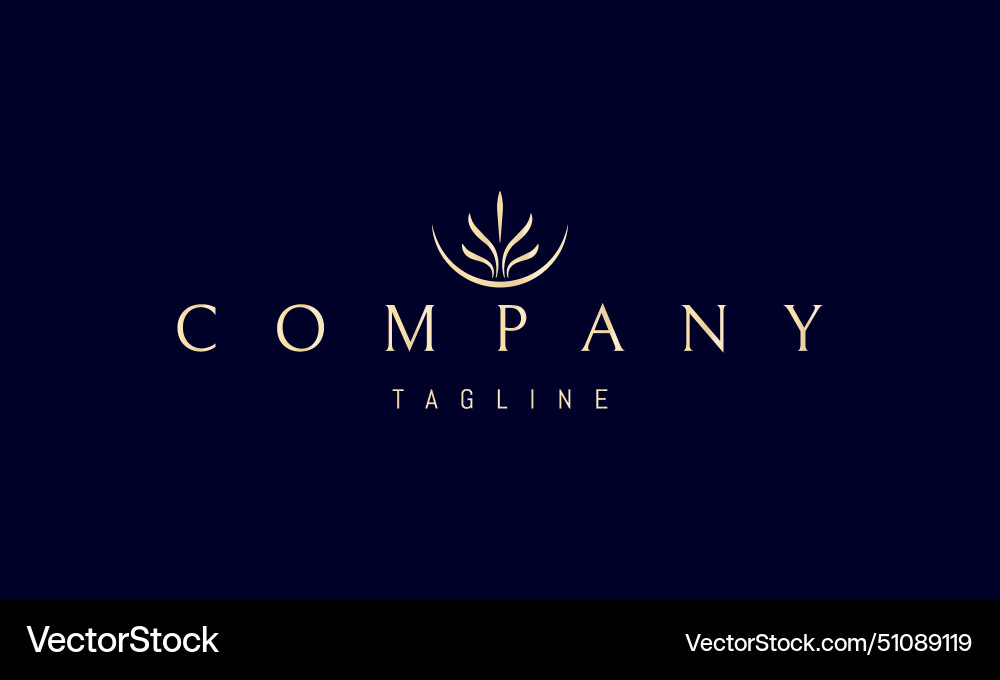 A golden logo with an abstract image Royalty Free Vector