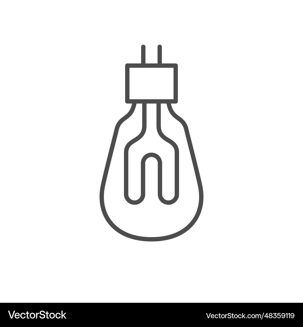 Decorative lightbulb line outline icon Royalty Free Vector