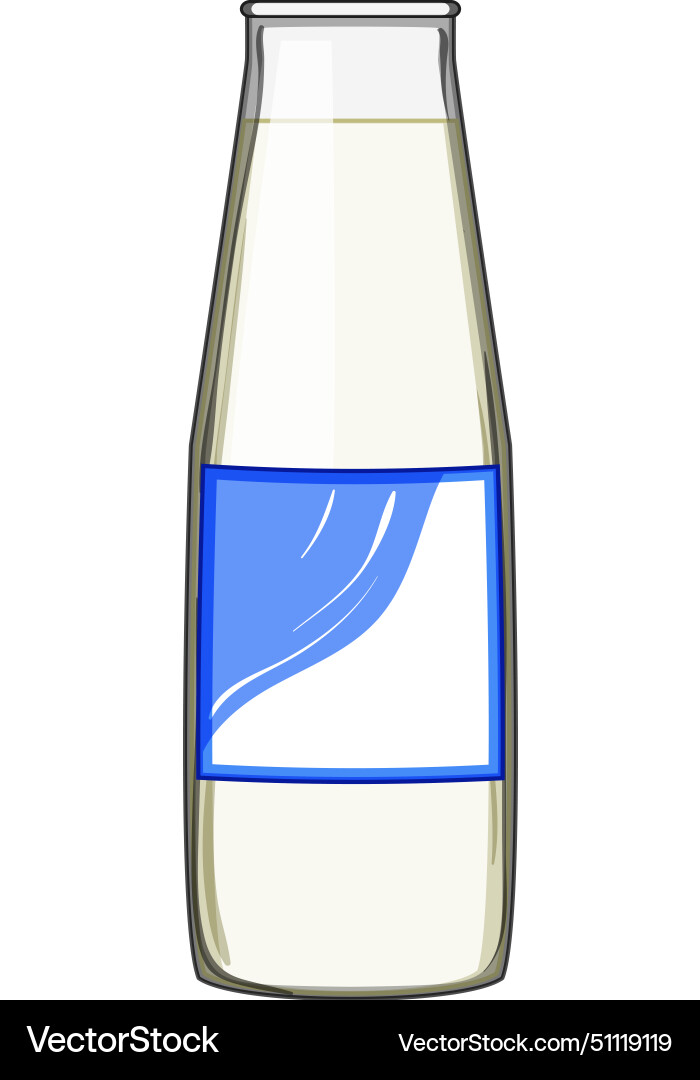 Glass milk bottle cartoon Royalty Free Vector Image