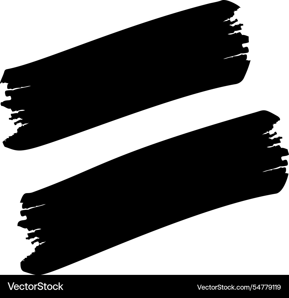 Grunge equal sign brushstroke doodle Royalty Free Vector
