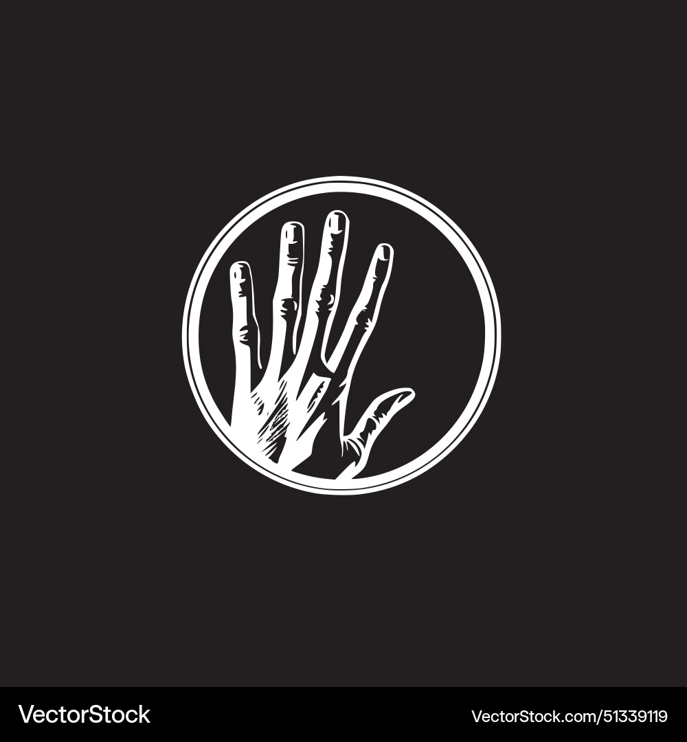 Hand - black and white Royalty Free Vector Image