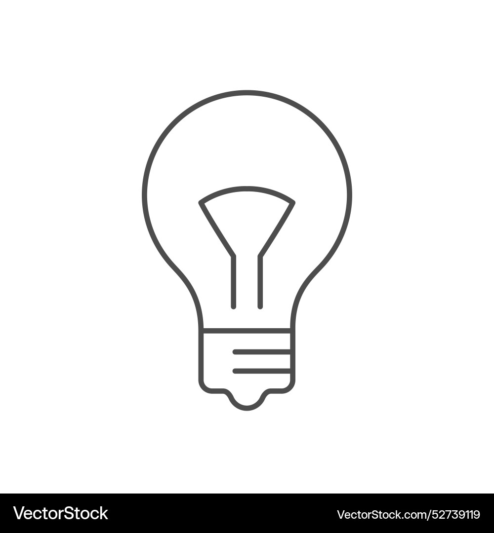 Light bulb line outline icon Royalty Free Vector Image