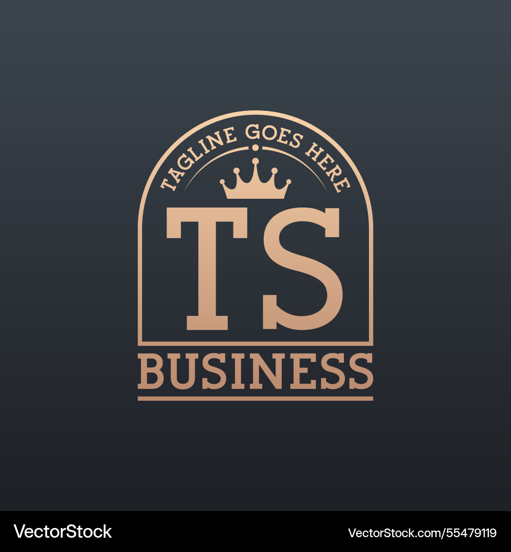 Luxury ts logo with crown elegant letter Vector Image