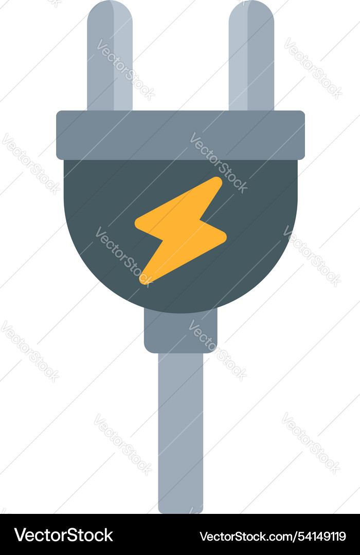 Plug flat icon design Royalty Free Vector Image