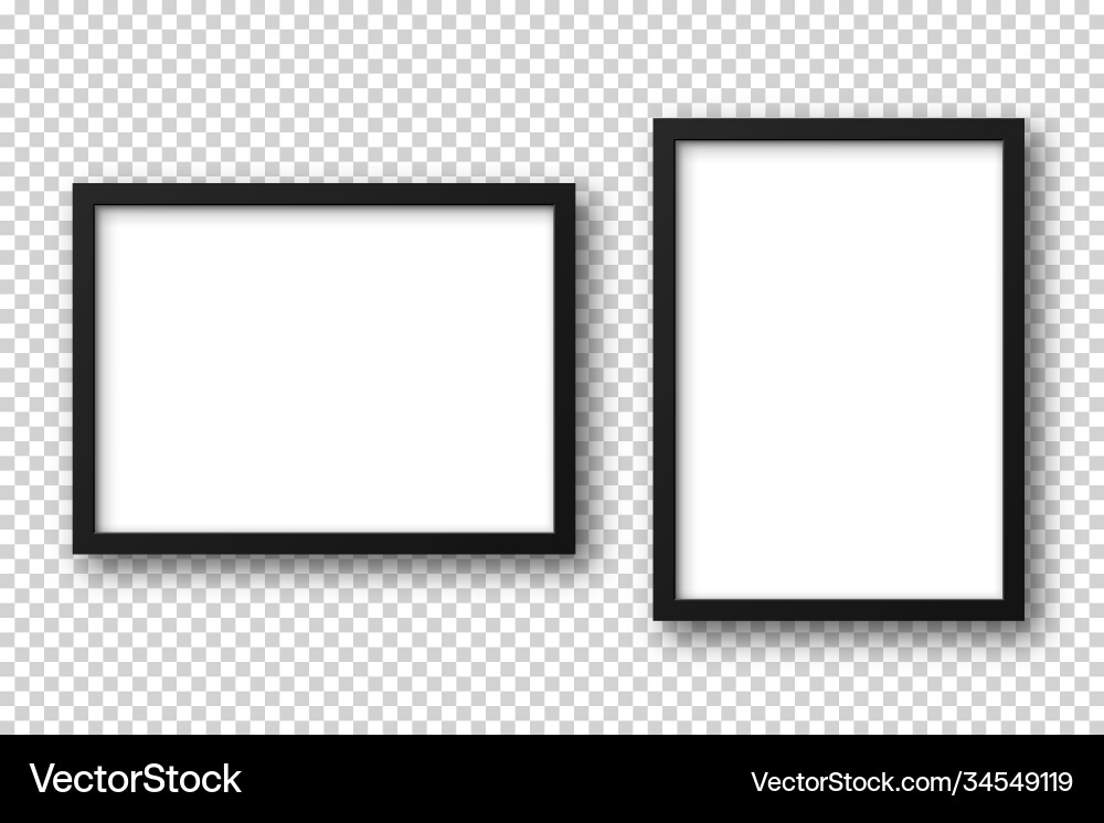 Realistic picture frame isolated on transparent Vector Image