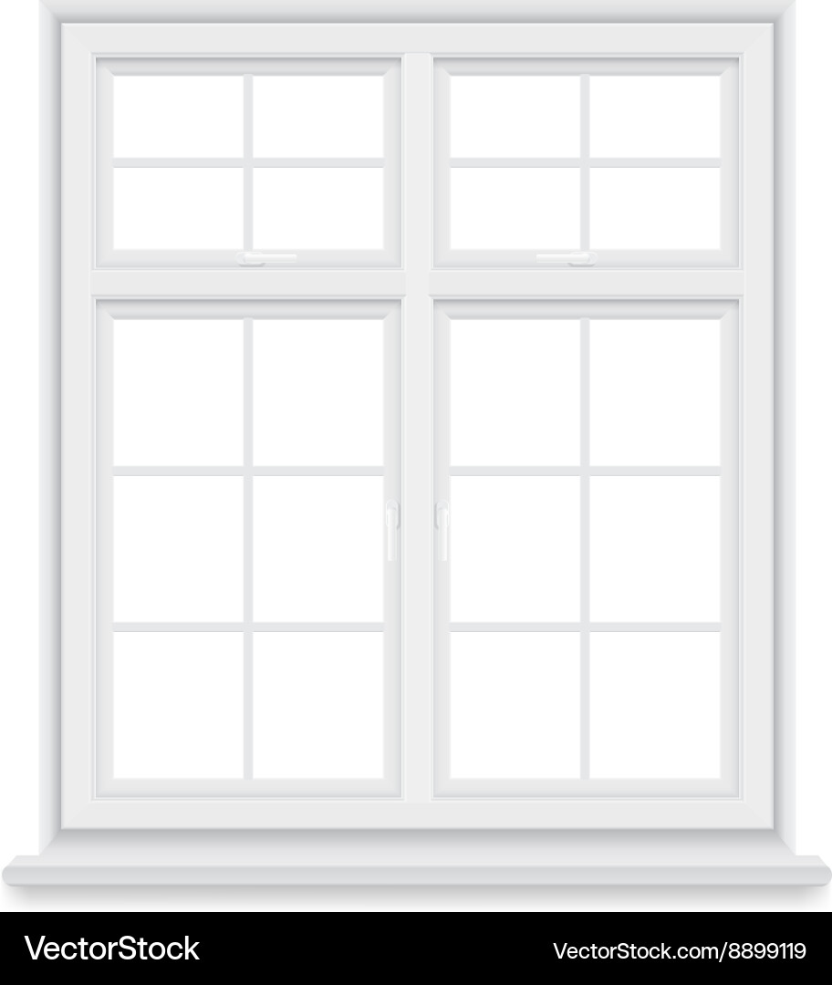 Traditional white window isolated Royalty Free Vector Image