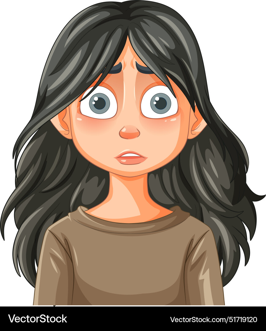 A concerned young girl Royalty Free Vector Image
