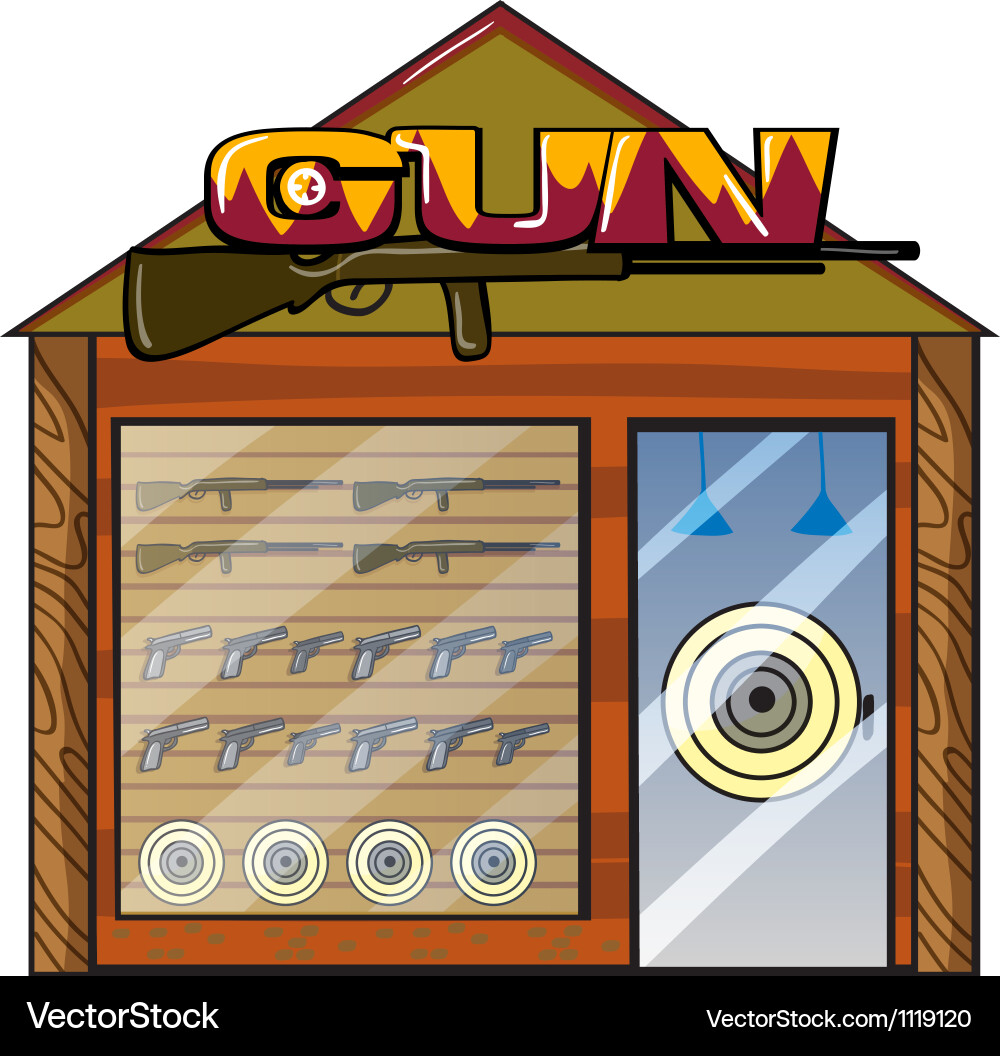 A gun shop Royalty Free Vector Image - VectorStock