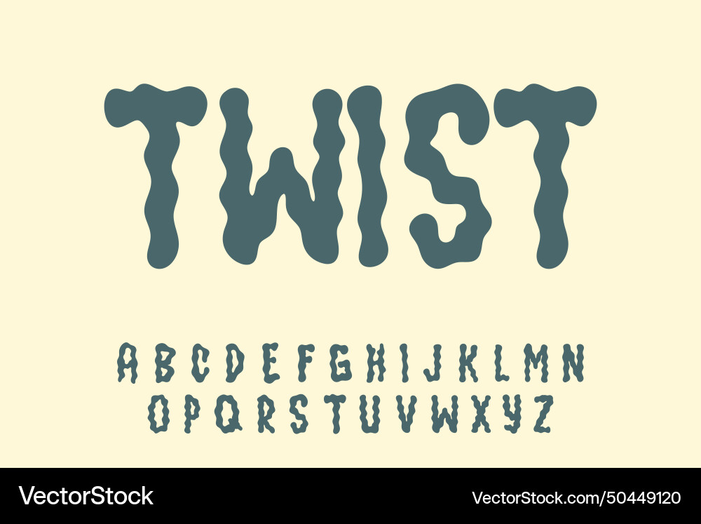 Alphabet twist type letters Royalty Free Vector Image
