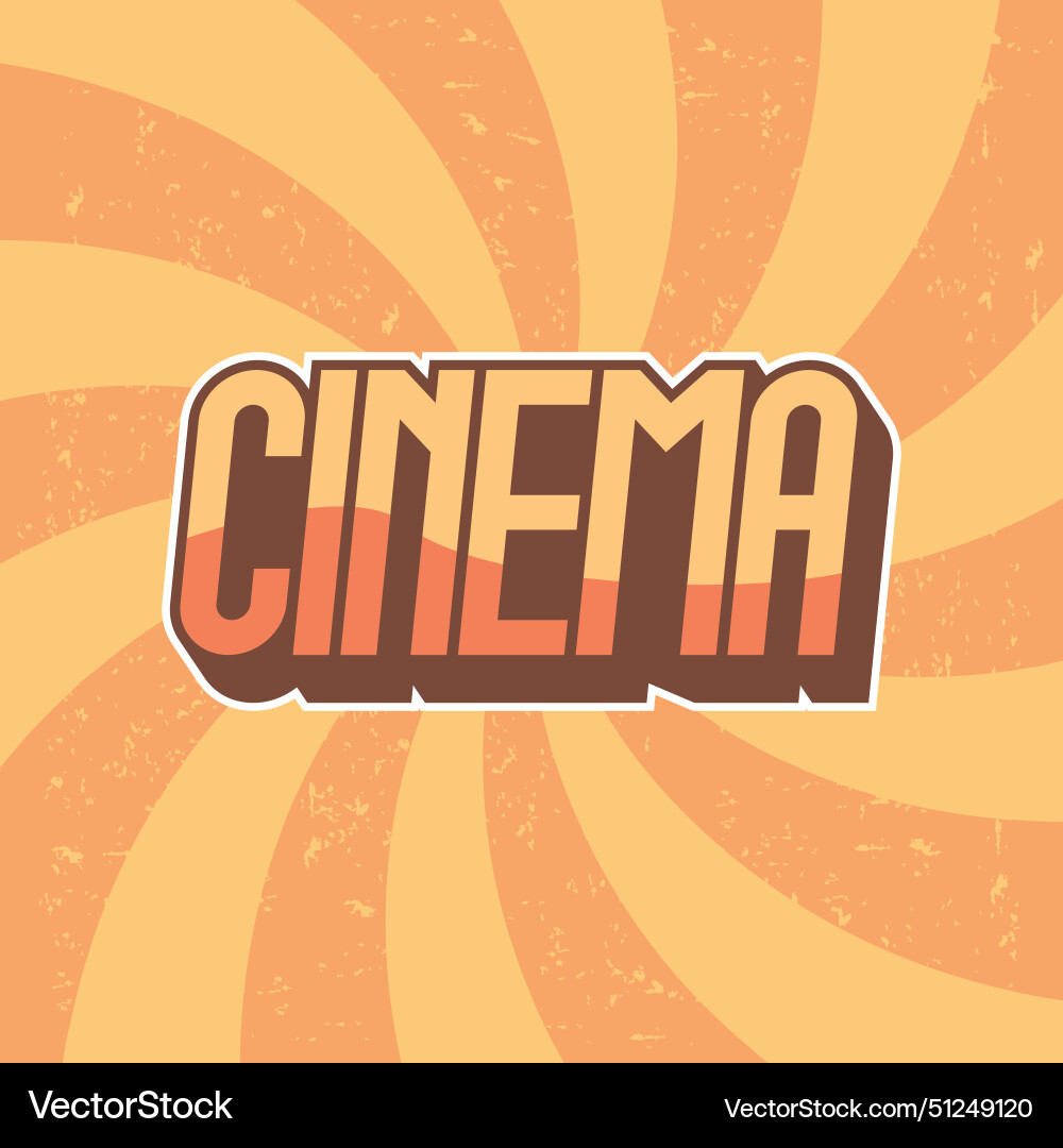 Cinema retro lettering style Royalty Free Vector Image