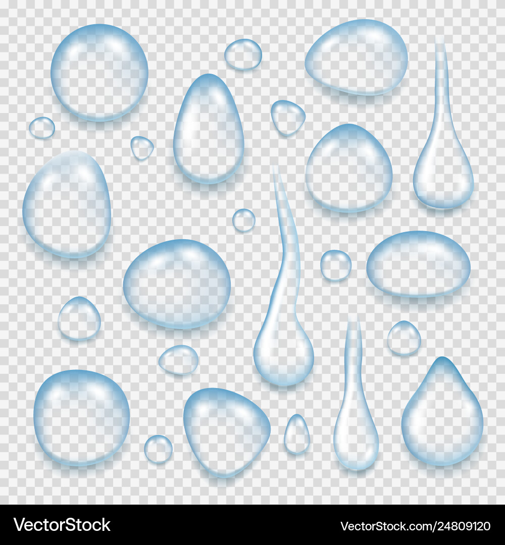Clean water drops reflective liquid fresh Vector Image