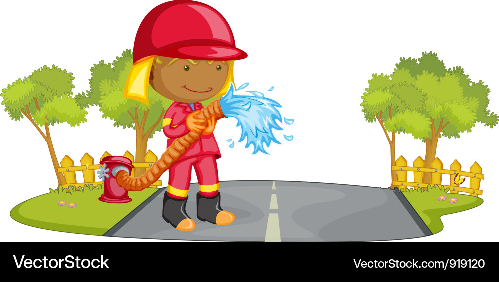 Fire fighter Royalty Free Vector Image - VectorStock