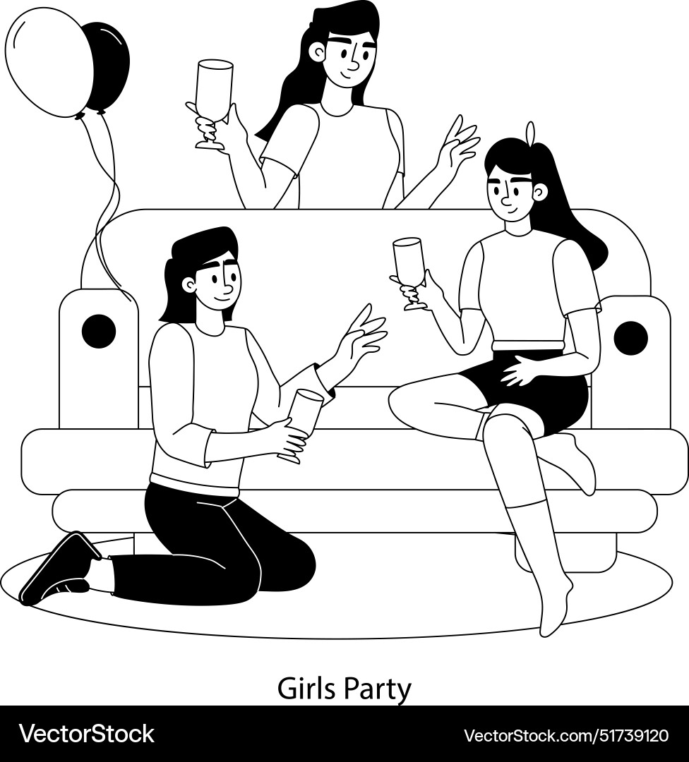 Girls party Royalty Free Vector Image - VectorStock