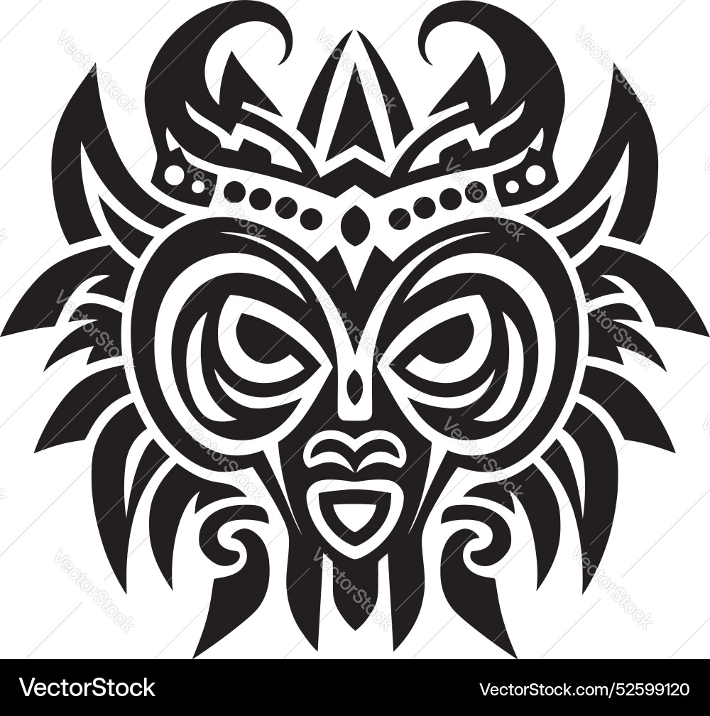 Indigenous Identity Dayak Pattern Icon Depicting Vector Image