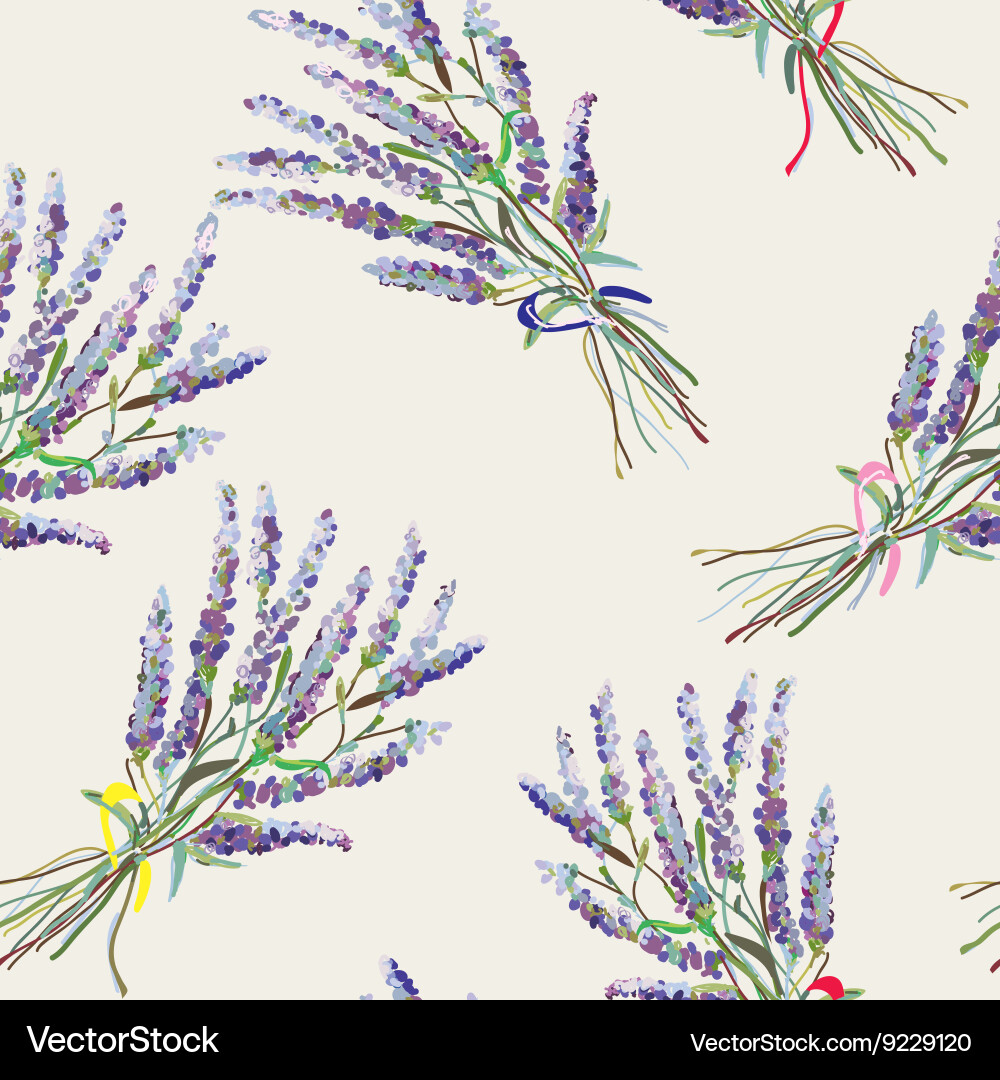 Lavender Floral Seamless Pattern Royalty Free Vector Image