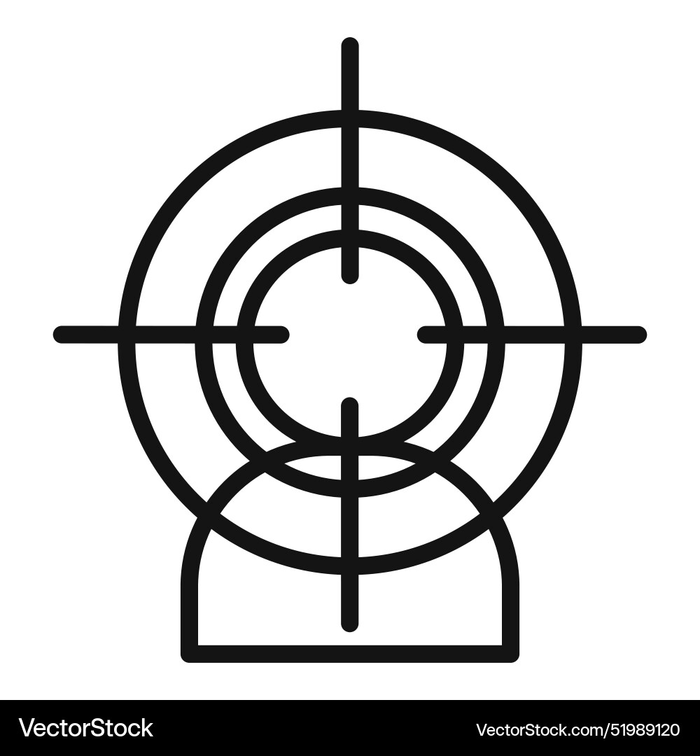 Man with target icon mark in filled style Vector Image