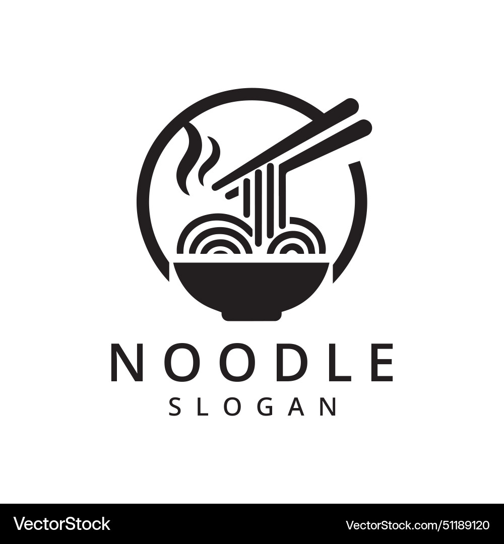 Noodle logo design menu template Royalty Free Vector Image