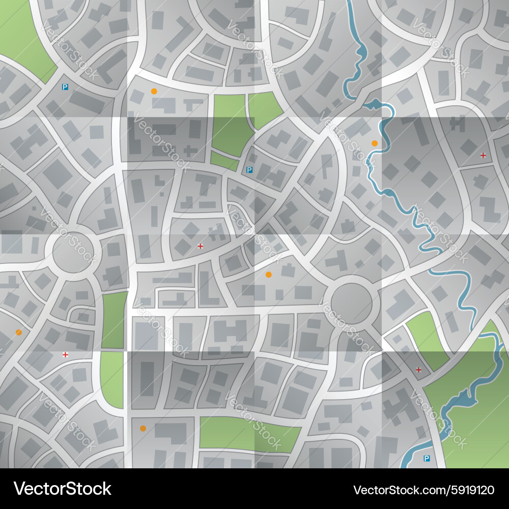 Paper city map Royalty Free Vector Image - VectorStock