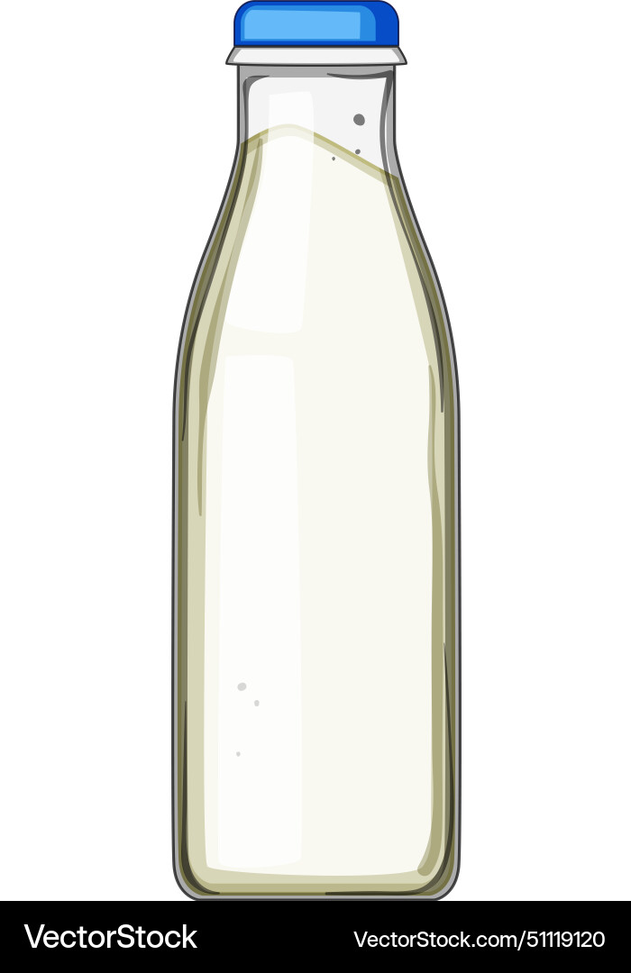 Plastic milk bottle cartoon Royalty Free Vector Image