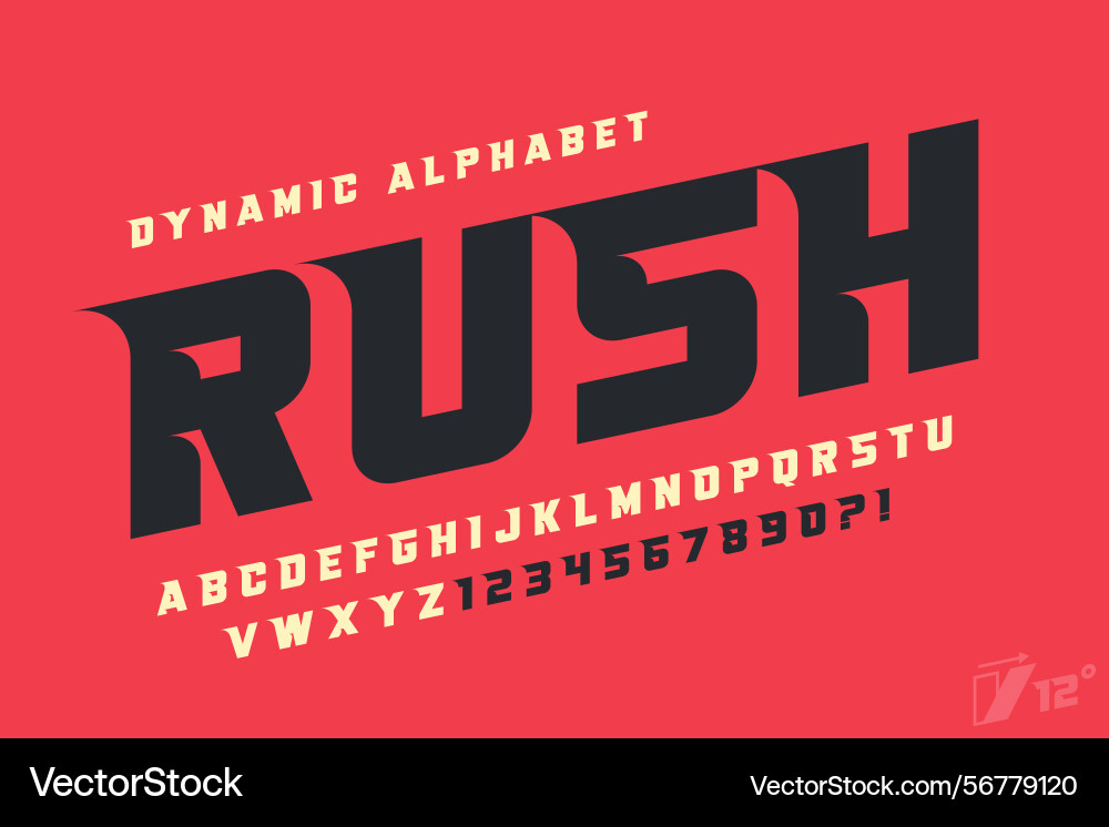 Racing alphabet design dynamic typeface letters Vector Image