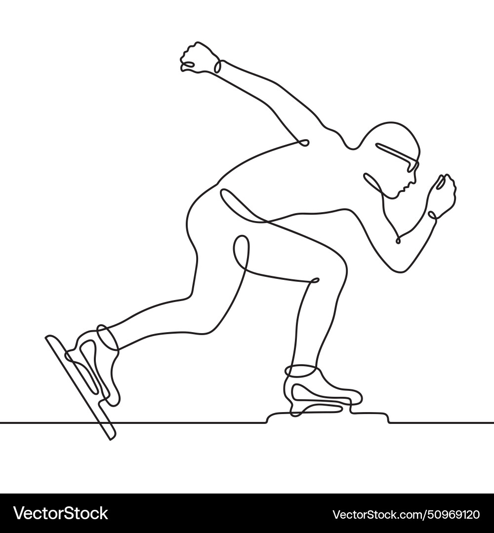 Speed skater on ice Royalty Free Vector Image - VectorStock