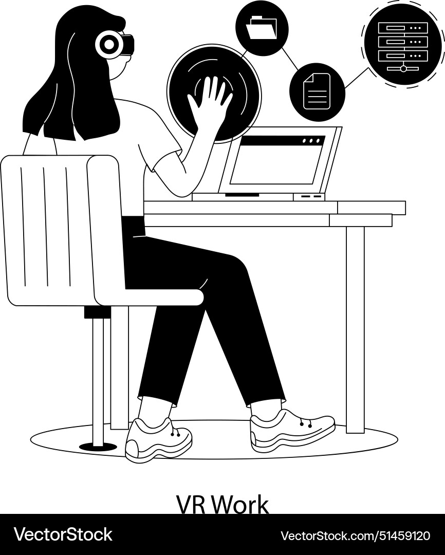 Vr work Royalty Free Vector Image - VectorStock
