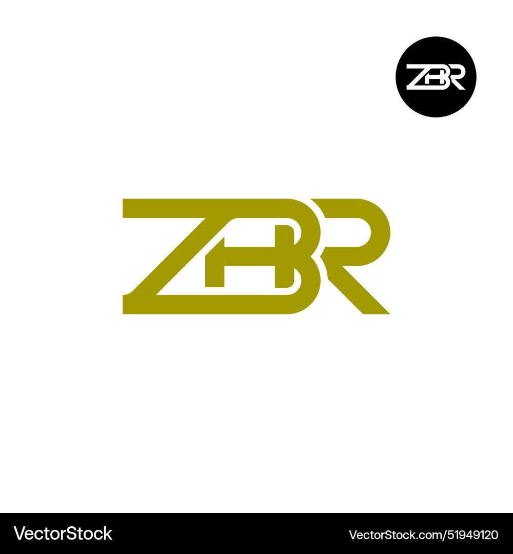 Zbr logo letter monogram design Royalty Free Vector Image