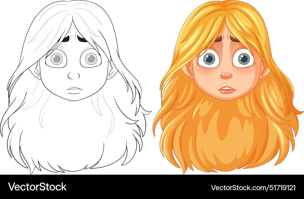 A girl with surprised expression Royalty Free Vector Image