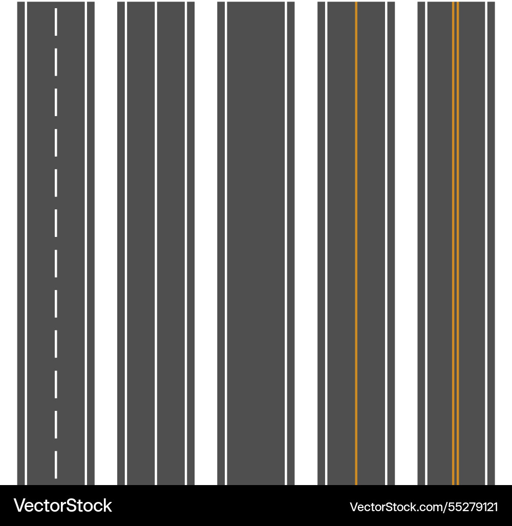 Bending roads and high ways road curves geometric Vector Image
