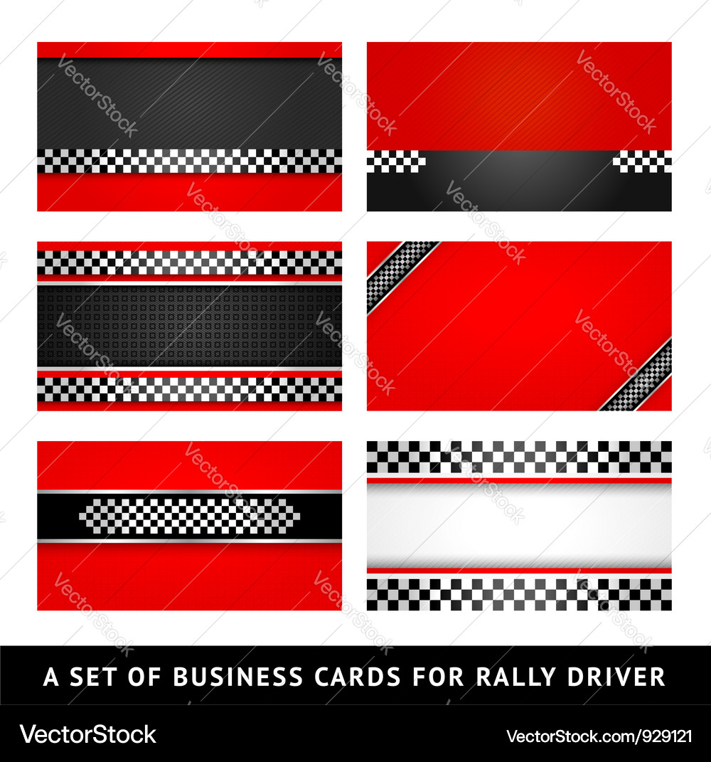 Business card - rally driver templates Royalty Free Vector