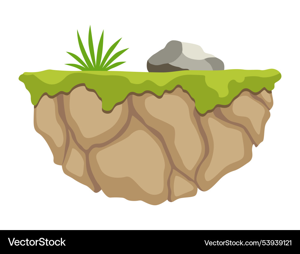 Floating island design element for a fantasy Vector Image