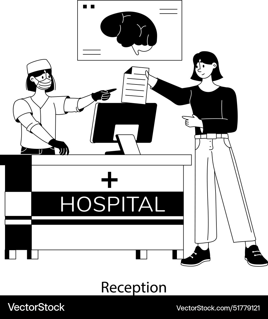 Hospital reception Royalty Free Vector Image - VectorStock