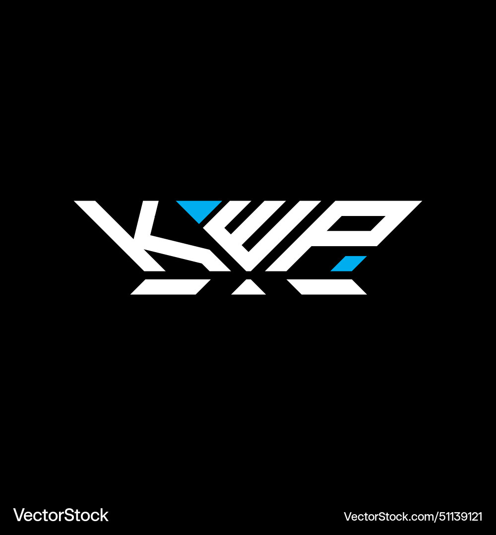 Kwp letter logo design kwp simple and modern logo Vector Image